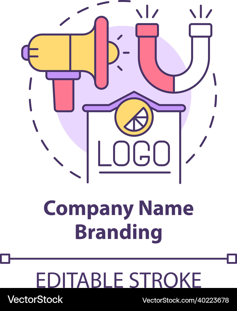 Company name branding concept icon Royalty Free Vector Image
