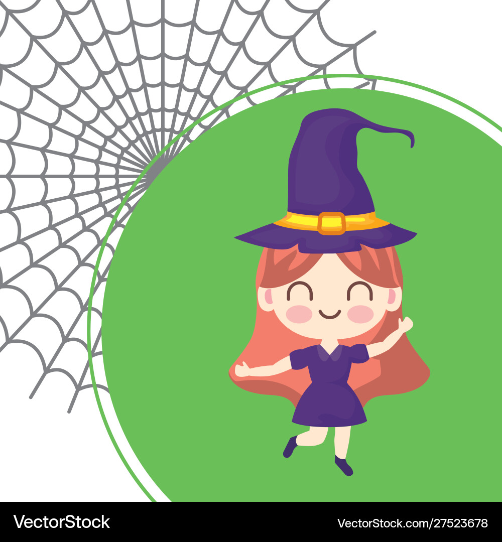 Girl disguised as a witch Royalty Free Vector Image