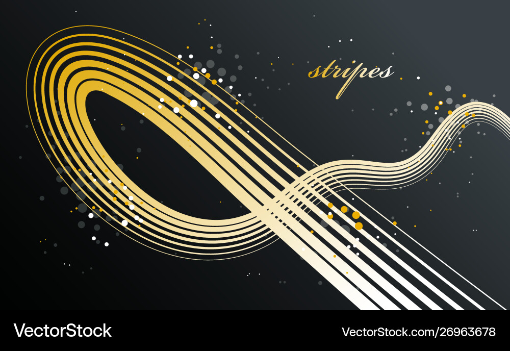 Golden 3d lines in motion dimensional abstract Vector Image
