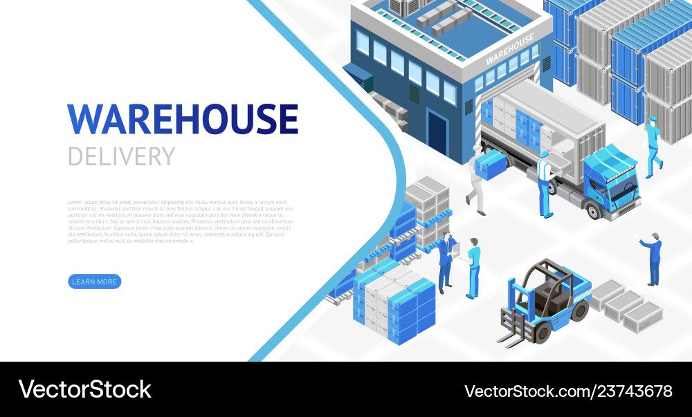 Isometric design of warehouse Royalty Free Vector Image