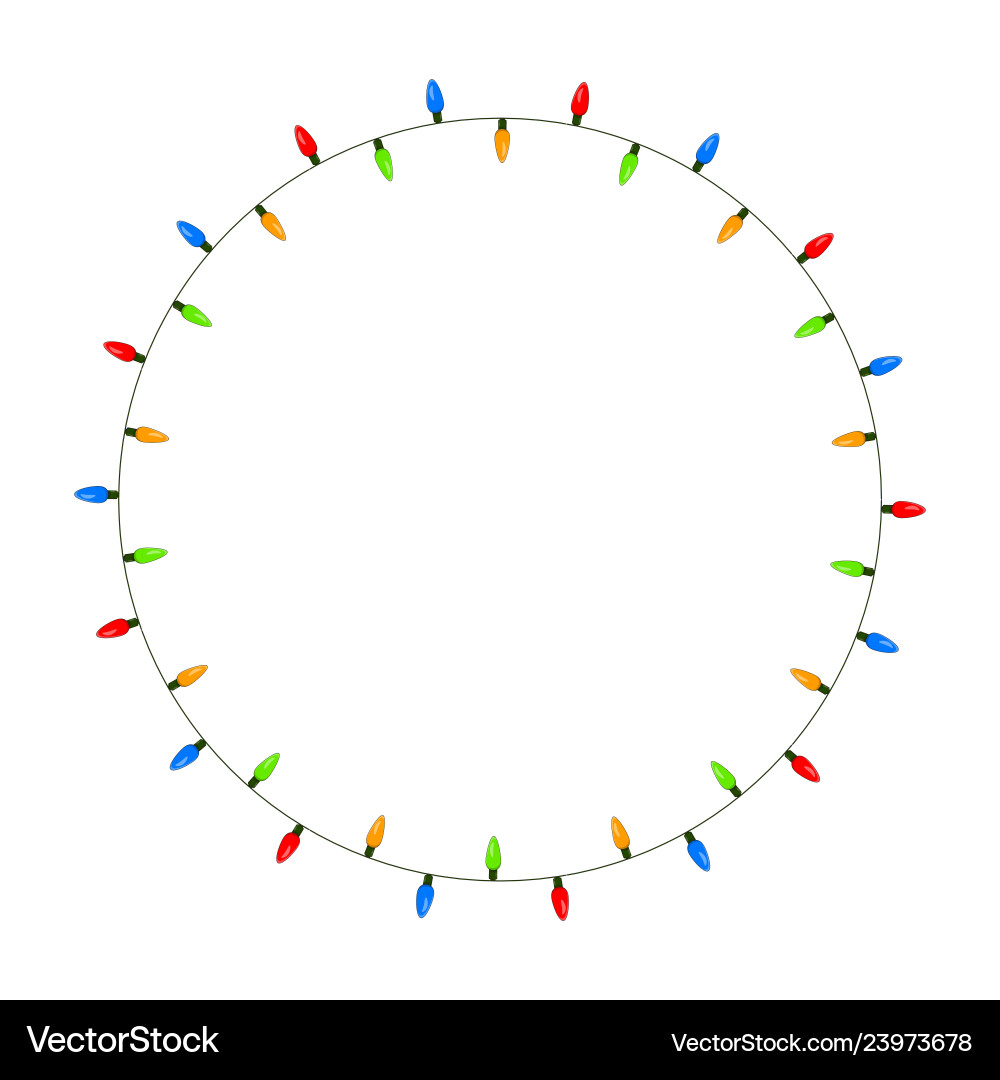 Light bulb garland circle christmas design Vector Image
