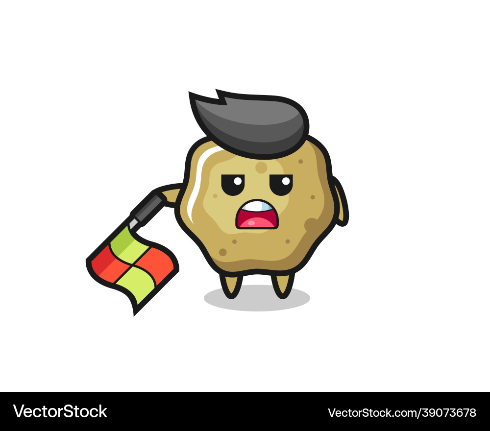 Loose stools character as line judge hold Vector Image