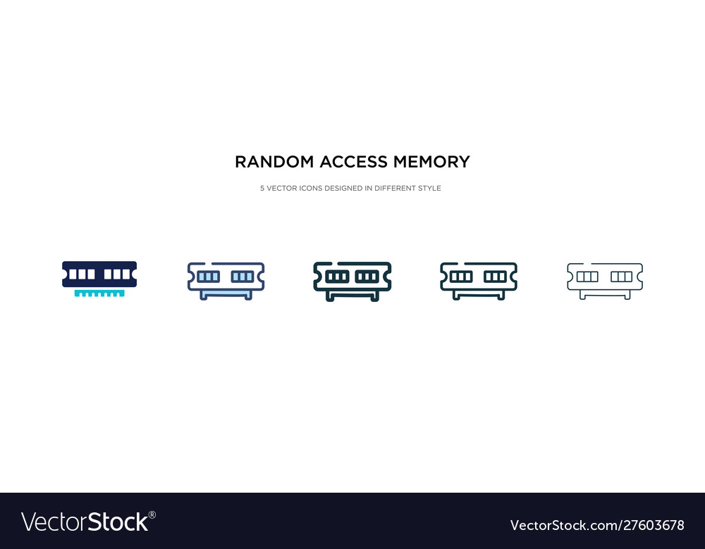 Random access memory chip icon in different style Vector Image