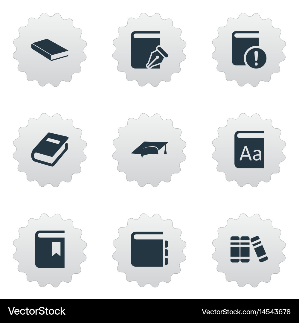 Set of simple reading icons Royalty Free Vector Image