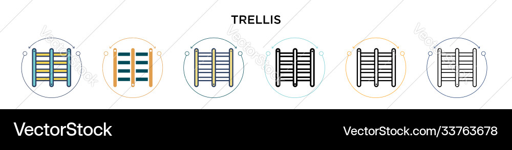 Trellis icon in filled thin line outline Vector Image