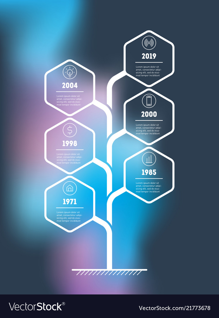 Vertical tree or timeline infographics Royalty Free Vector