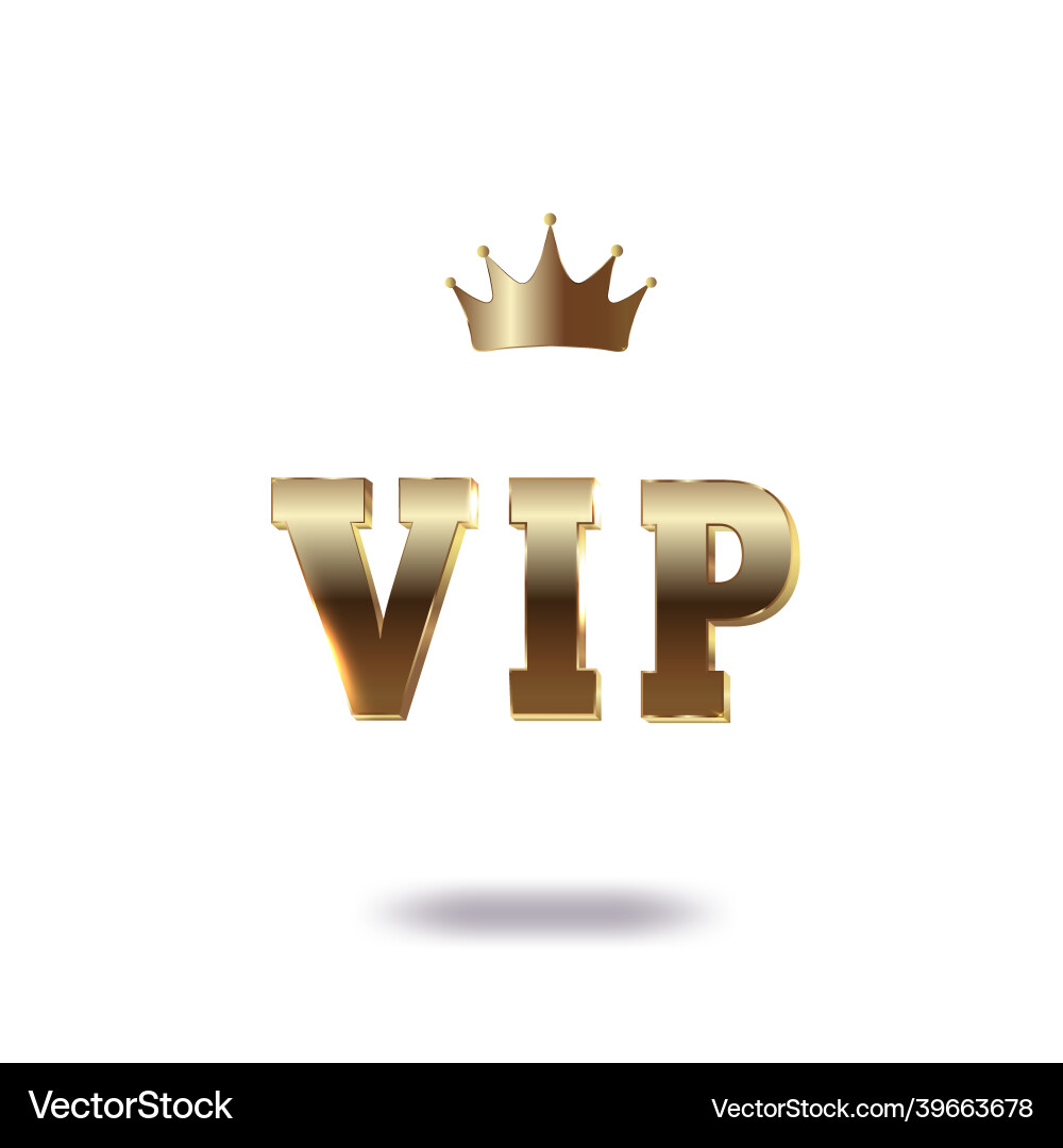 Vip icon on a white background with a crown Vector Image