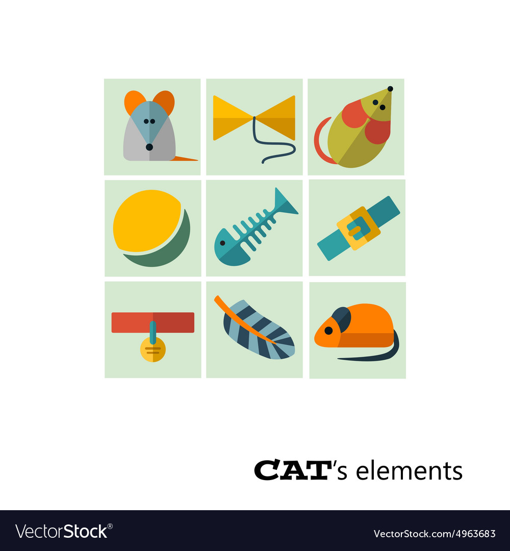 Cats elements Royalty Free Vector Image - VectorStock