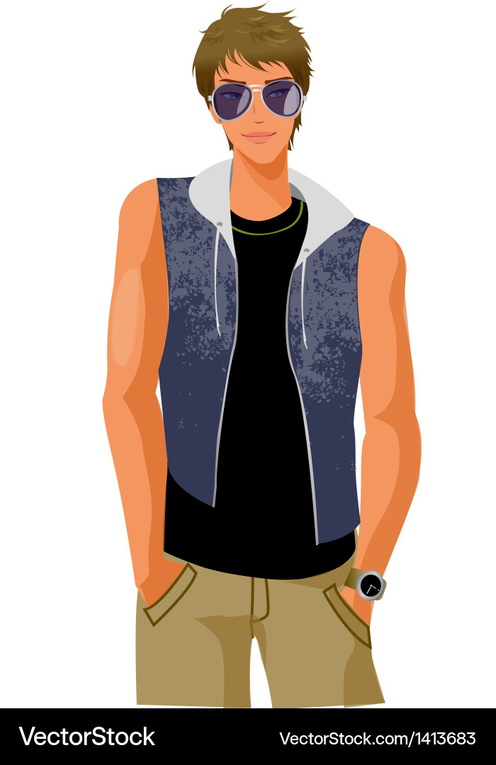Close-up of man standing Royalty Free Vector Image