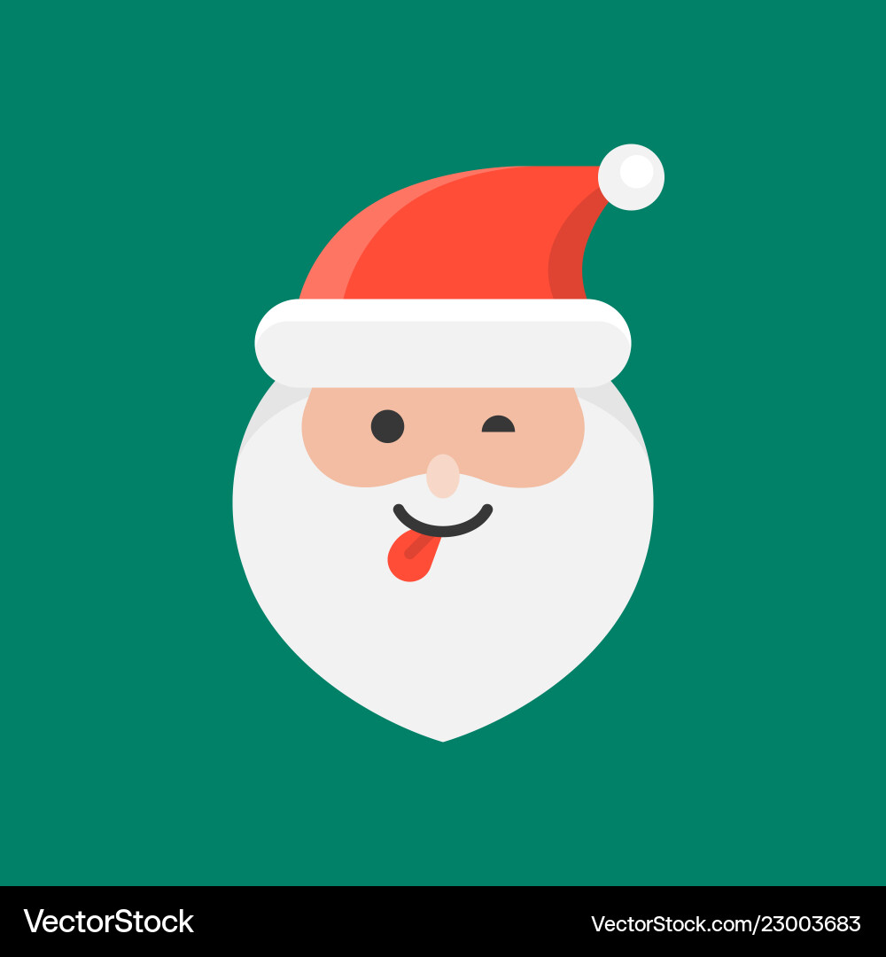Cute santa claus emoticon flat design Royalty Free Vector