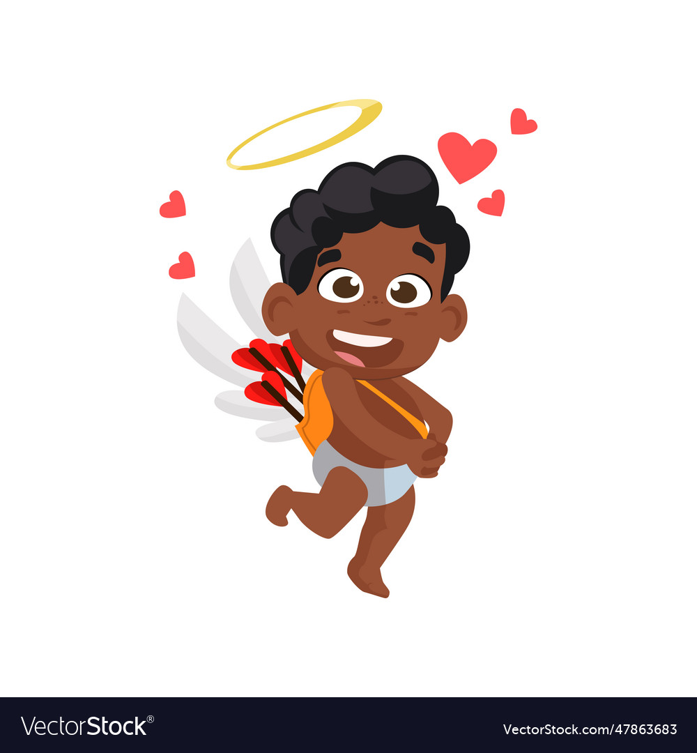 Dancing afro cupid Royalty Free Vector Image - VectorStock