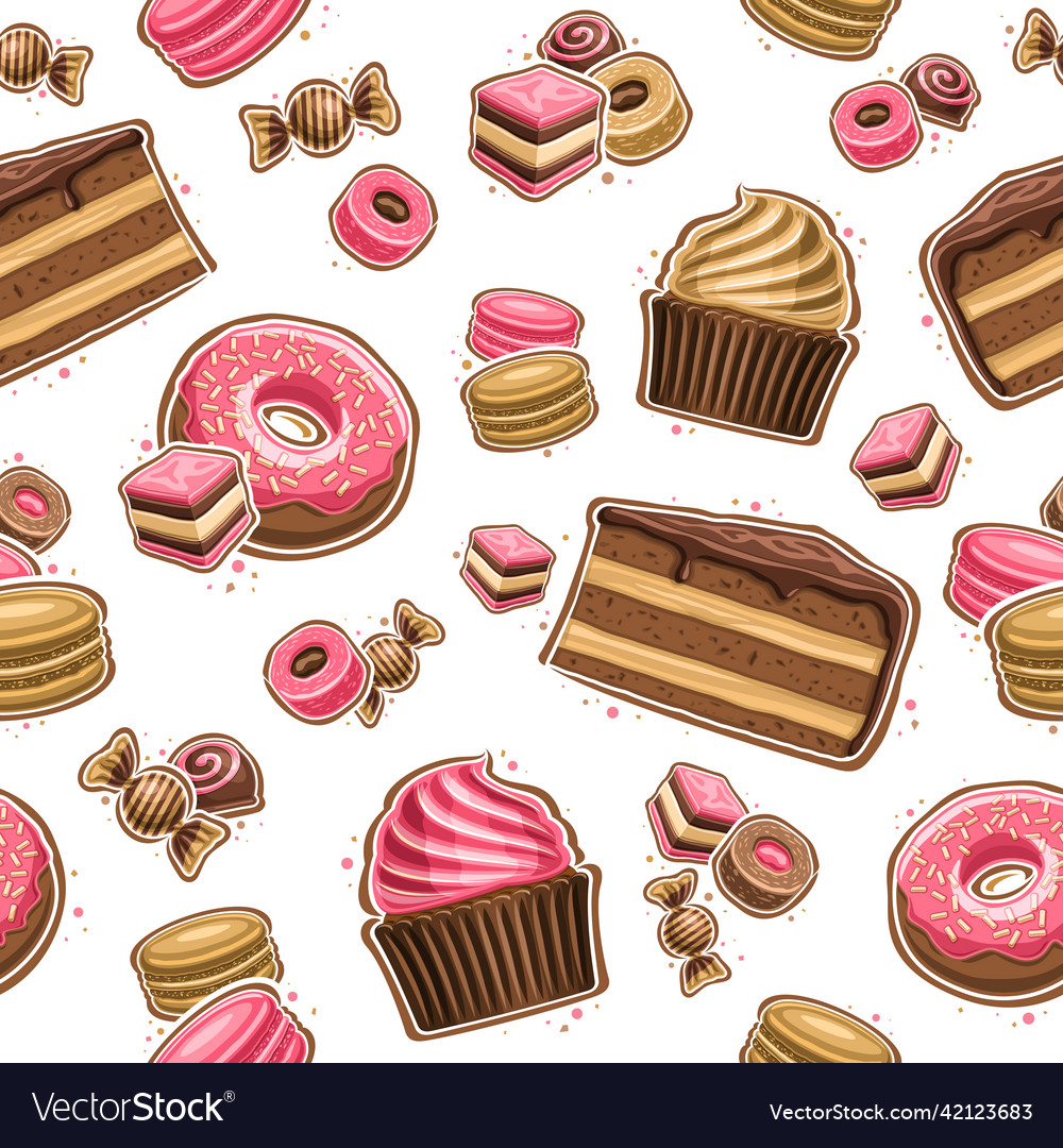 Dessert seamless pattern Royalty Free Vector Image