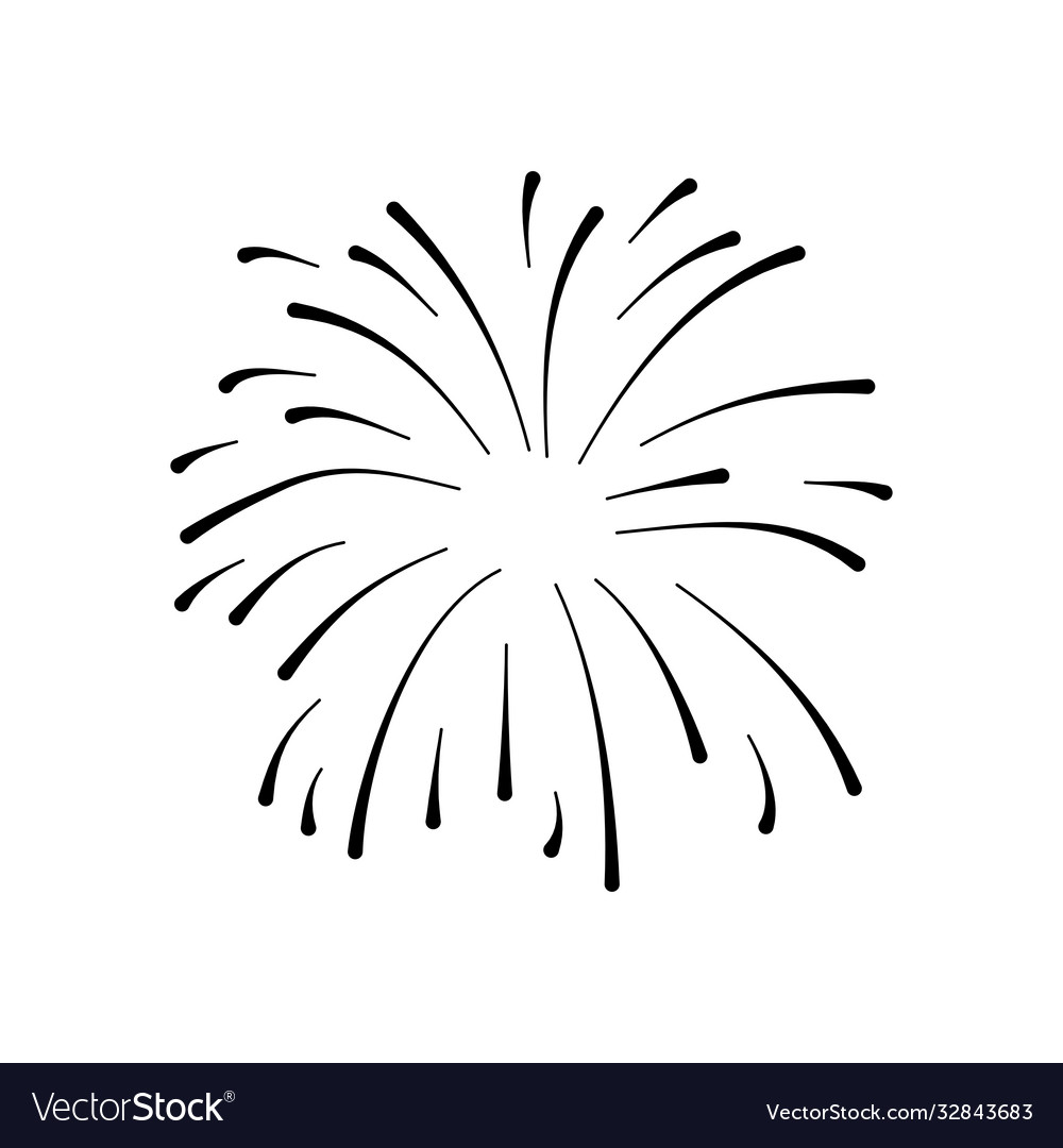 Festive firework exploding icon line style Vector Image