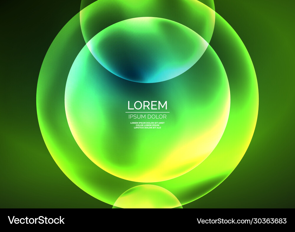Glowing neon shiny transparent bubbles glass Vector Image