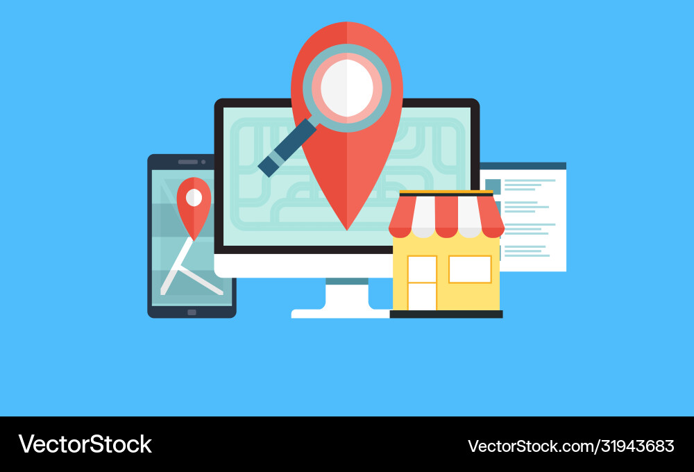 Help customers find local business concept Vector Image