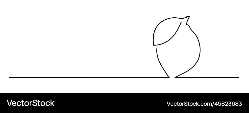 Lemon one line art fruit lineart black line Vector Image