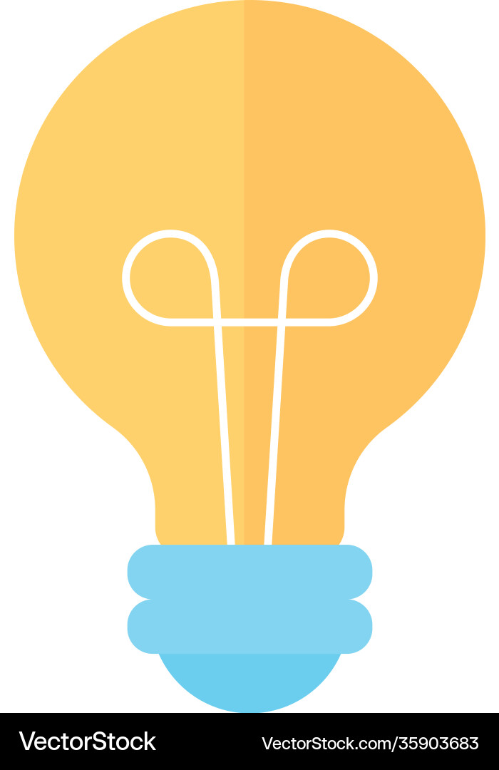 Light bulb energy power cartoon flat style Vector Image