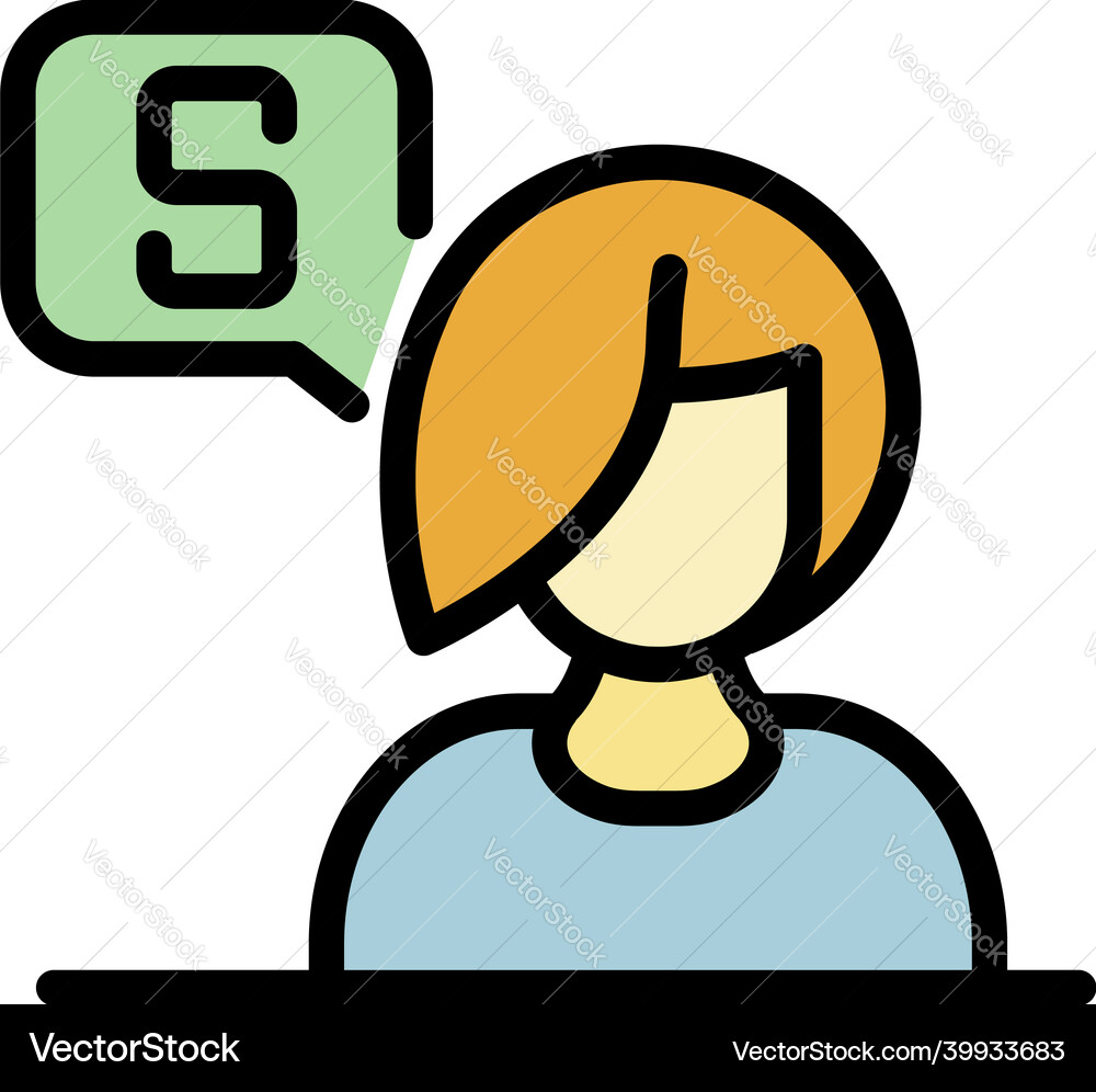 Loan manager icon color outline Royalty Free Vector Image