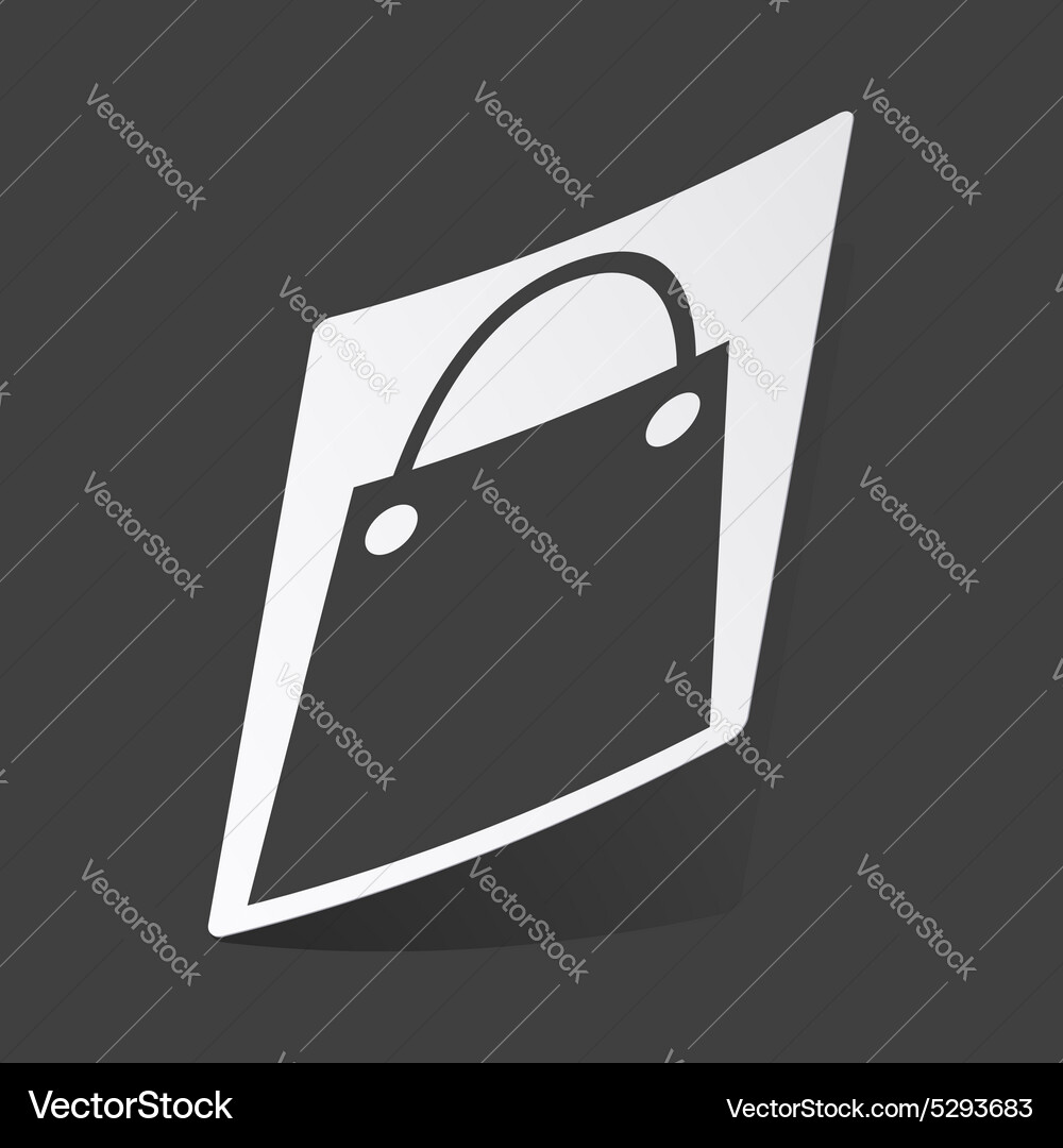 Monochrome shopping bag sticker Royalty Free Vector Image