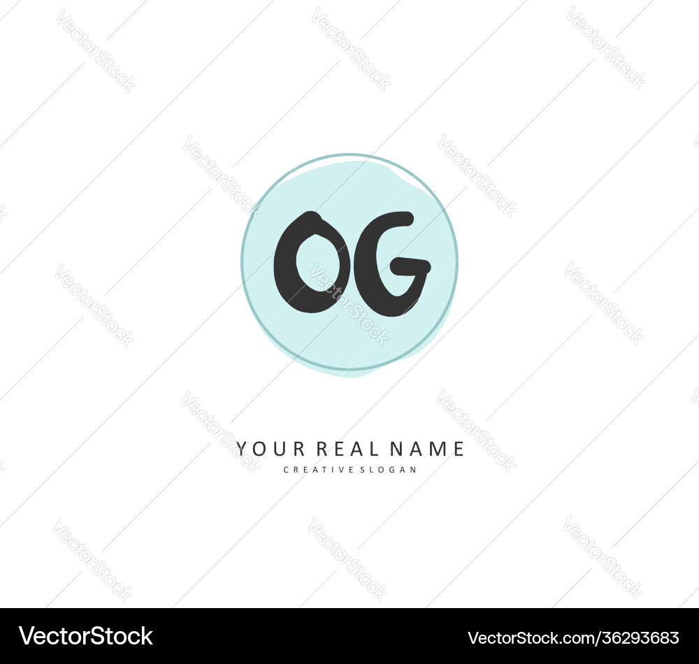 Og initial letter handwriting and signature logo Vector Image