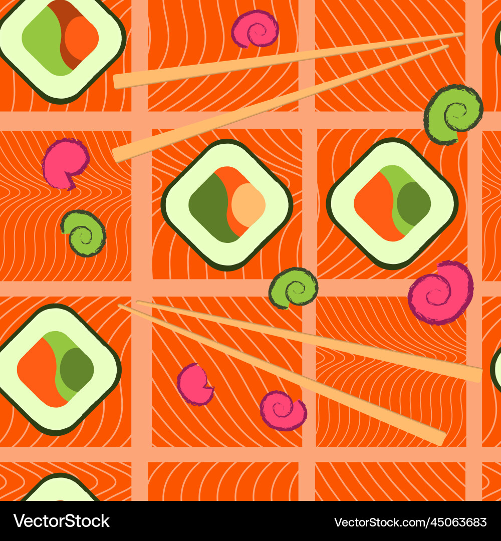 Seamless pattern with salmon fillet red flesh Vector Image