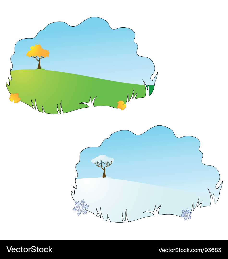 Season autumn and winter Royalty Free Vector Image