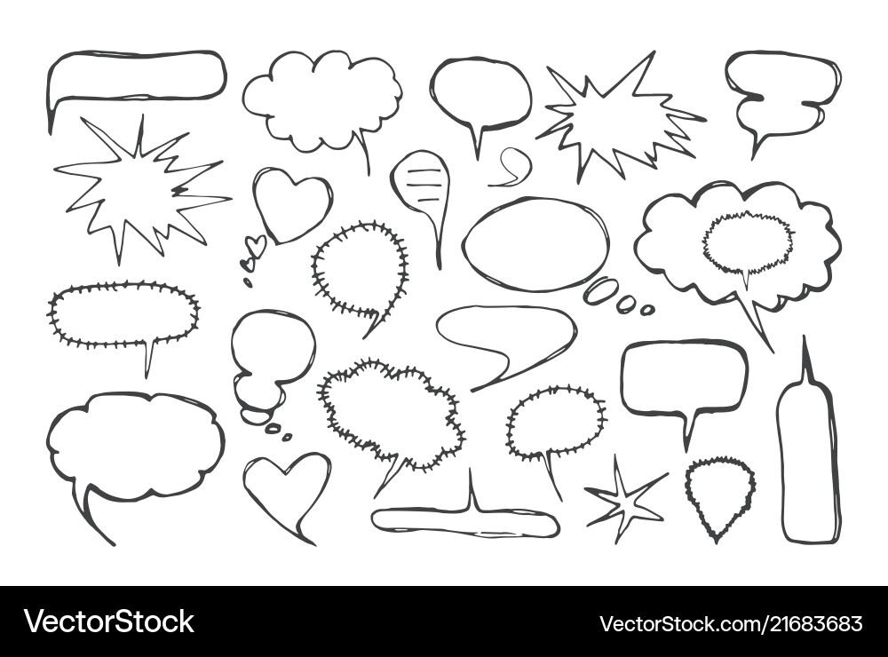 Set of blank speech bubbles Royalty Free Vector Image