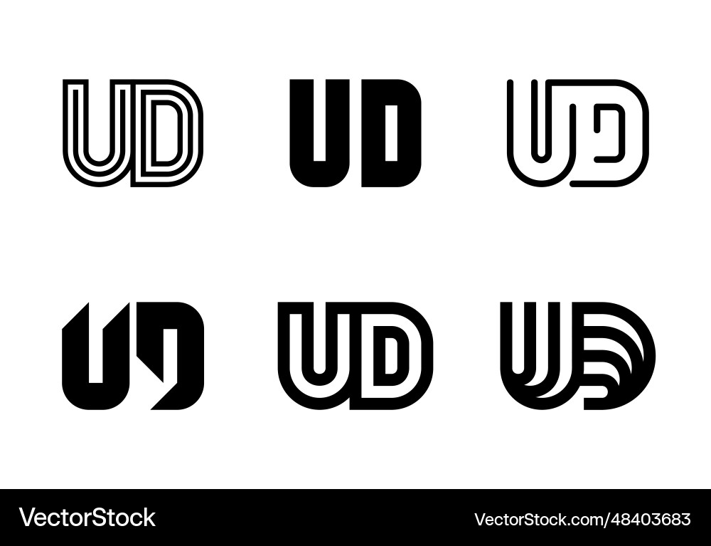 Set of letter ud logos Royalty Free Vector Image