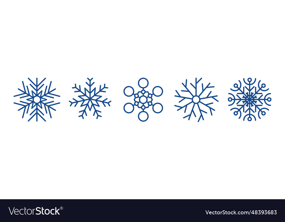 Snowflakes winter collection Royalty Free Vector Image