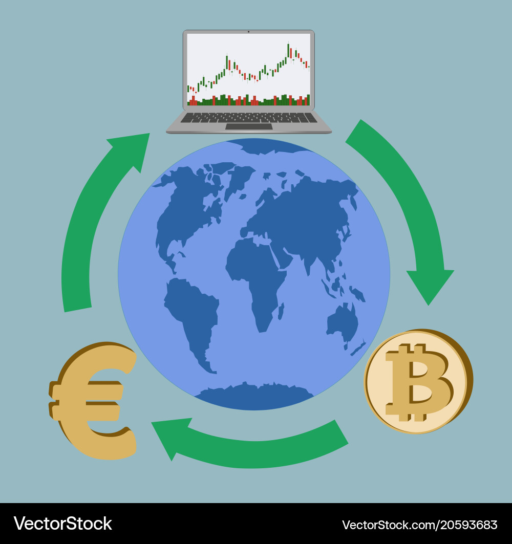 Trading and exchange anywhere in the world Vector Image
