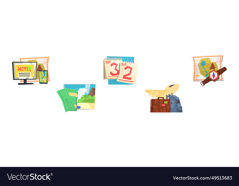 Travel and tourism with hotel booking map Vector Image