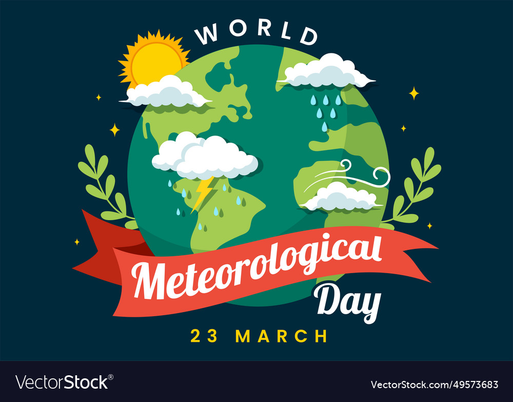 World meteorological day on 23 march with earth Vector Image