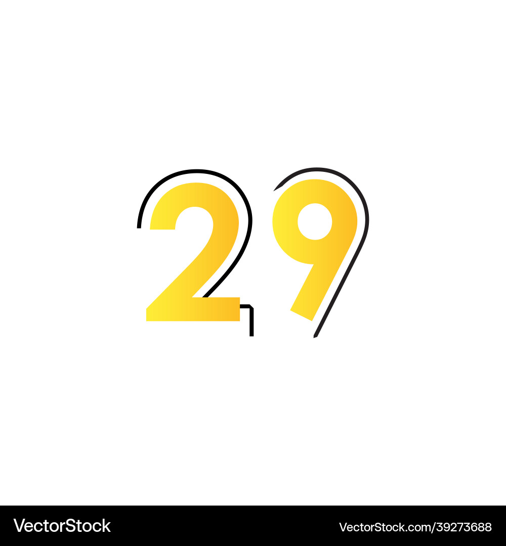 29 th anniversary event party numbers template Vector Image