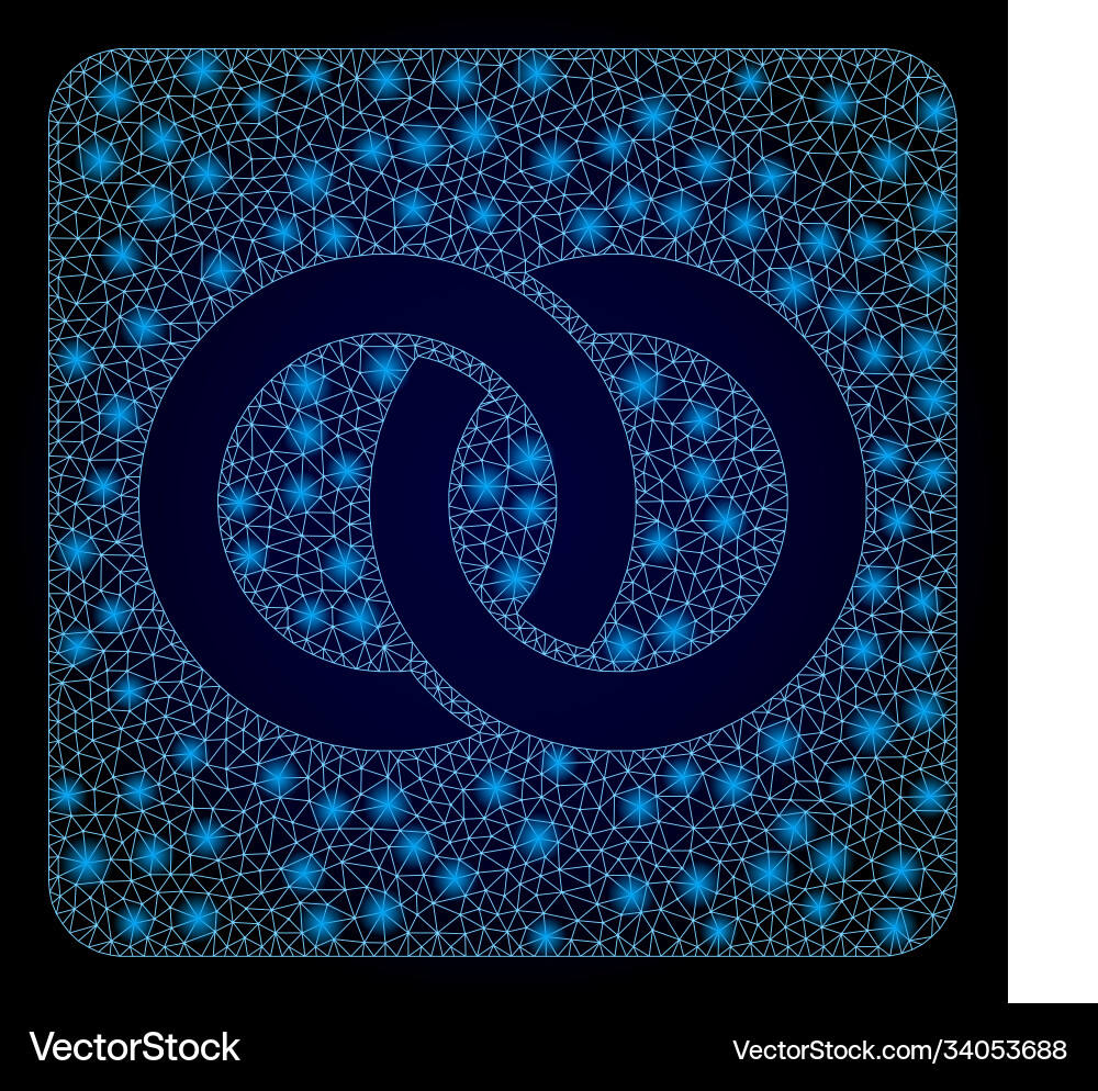 Bright polygonal net wedding rings with lightspots