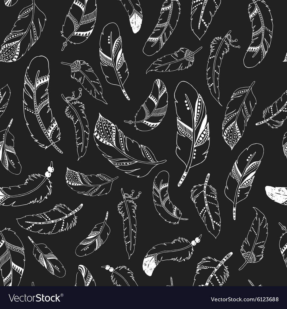 Feather background retro pattern Royalty Free Vector Image