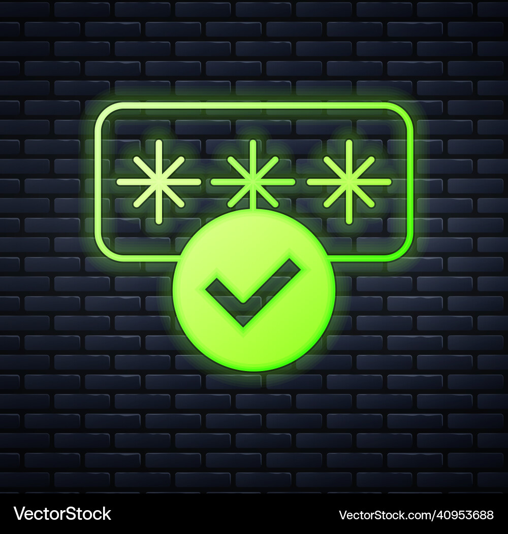 Glowing neon password protection and safety access