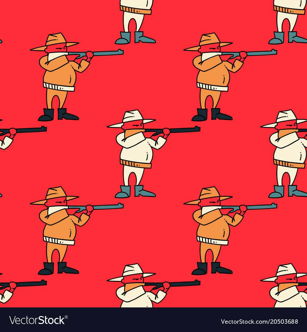 Hunter seamless pattern Royalty Free Vector Image