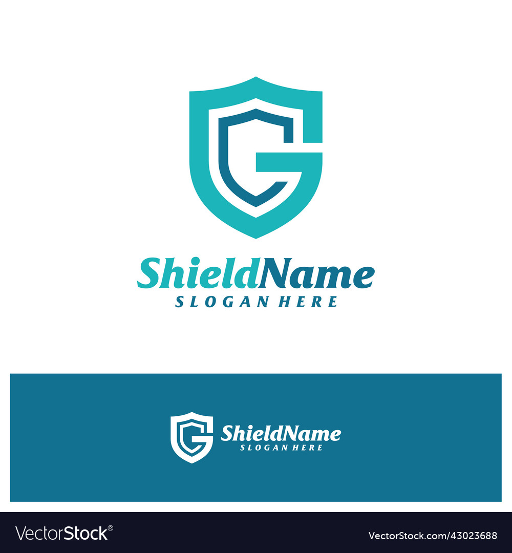 Letter g shield logo design template initial Vector Image Letter g shield logo design template initial Vector Image
