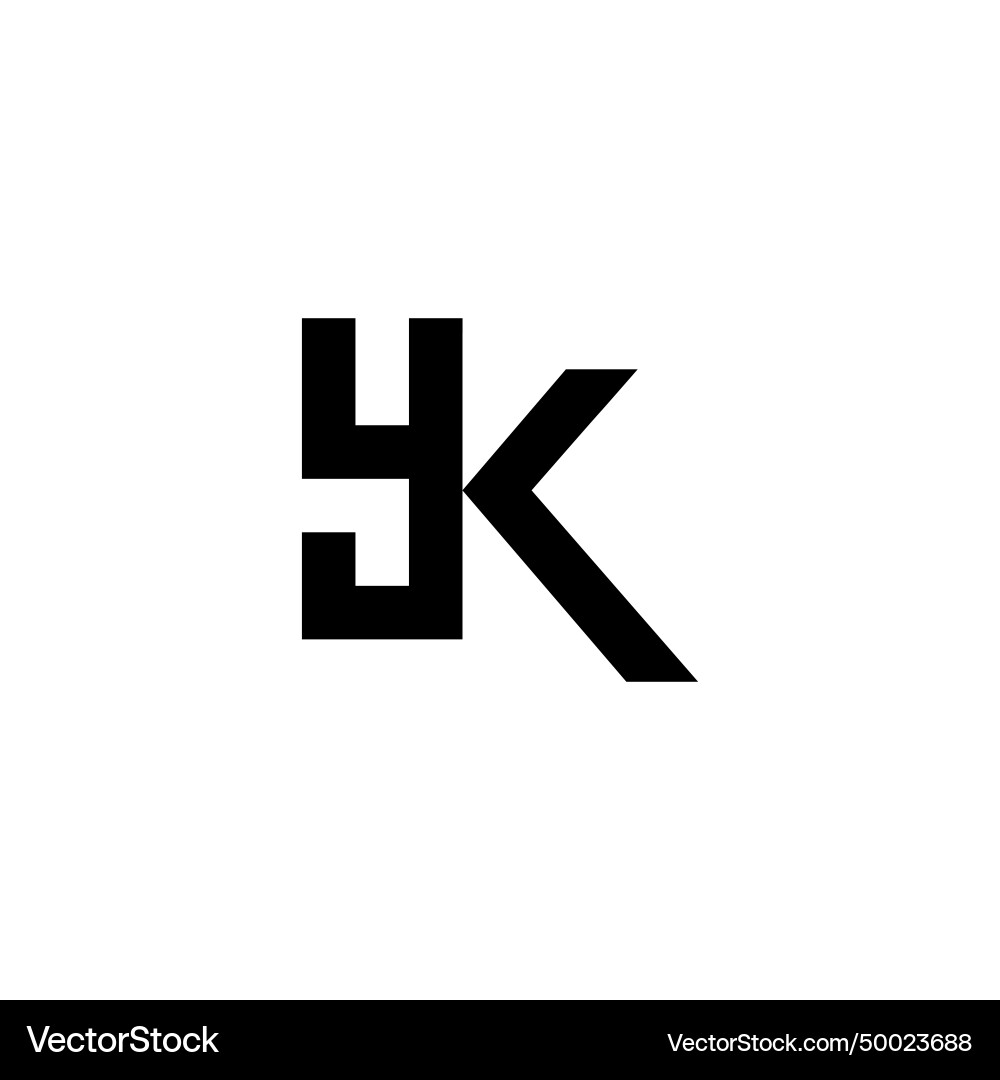 Letter yk square geometric symbol simple logo Vector Image