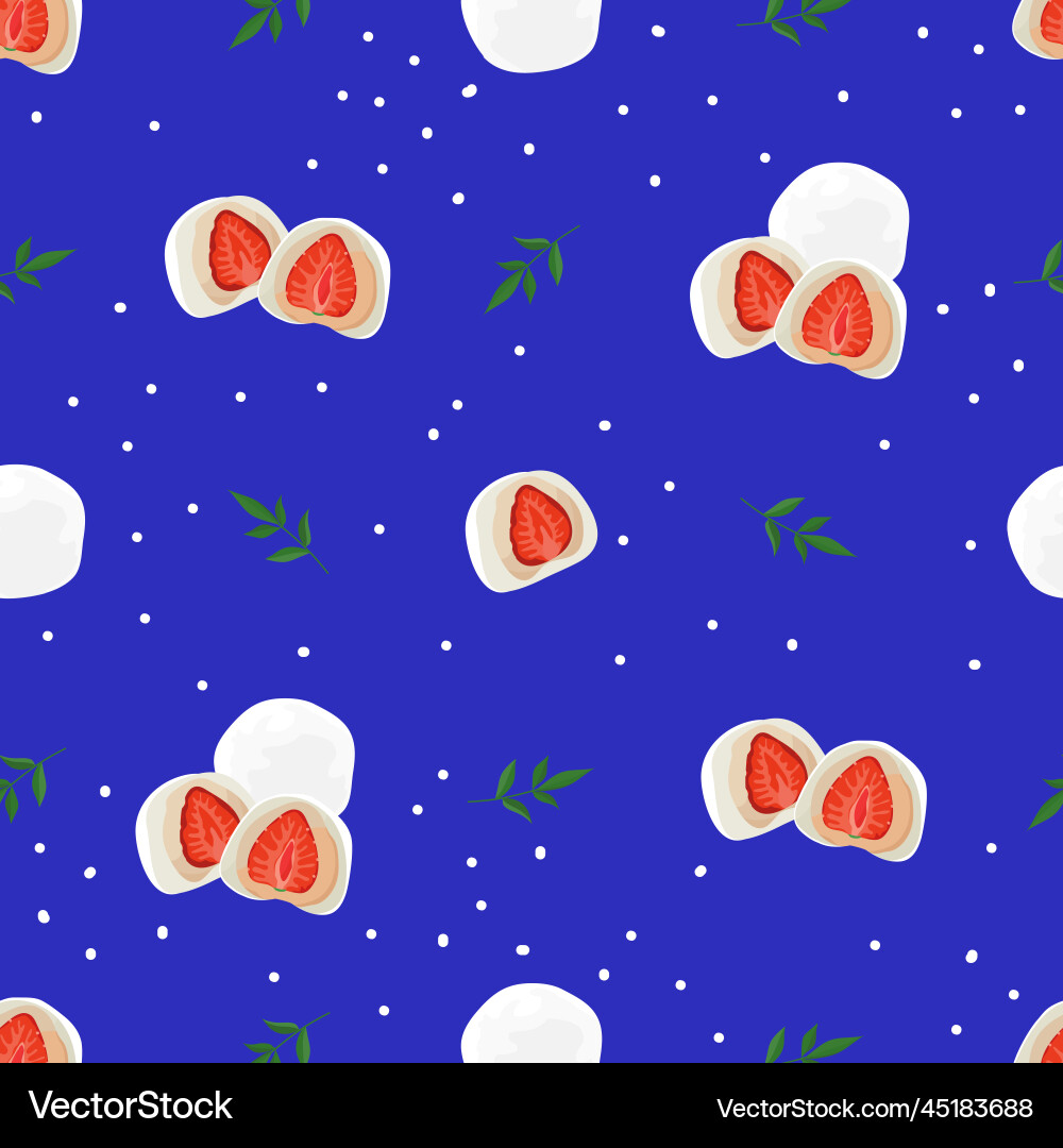 Seamless pattern with mochi traditional japanese Vector Image