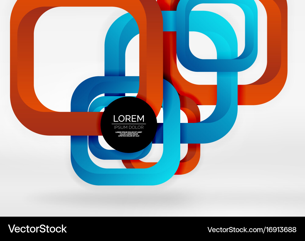 Squares geometric shapes in light grey 3d space Vector Image