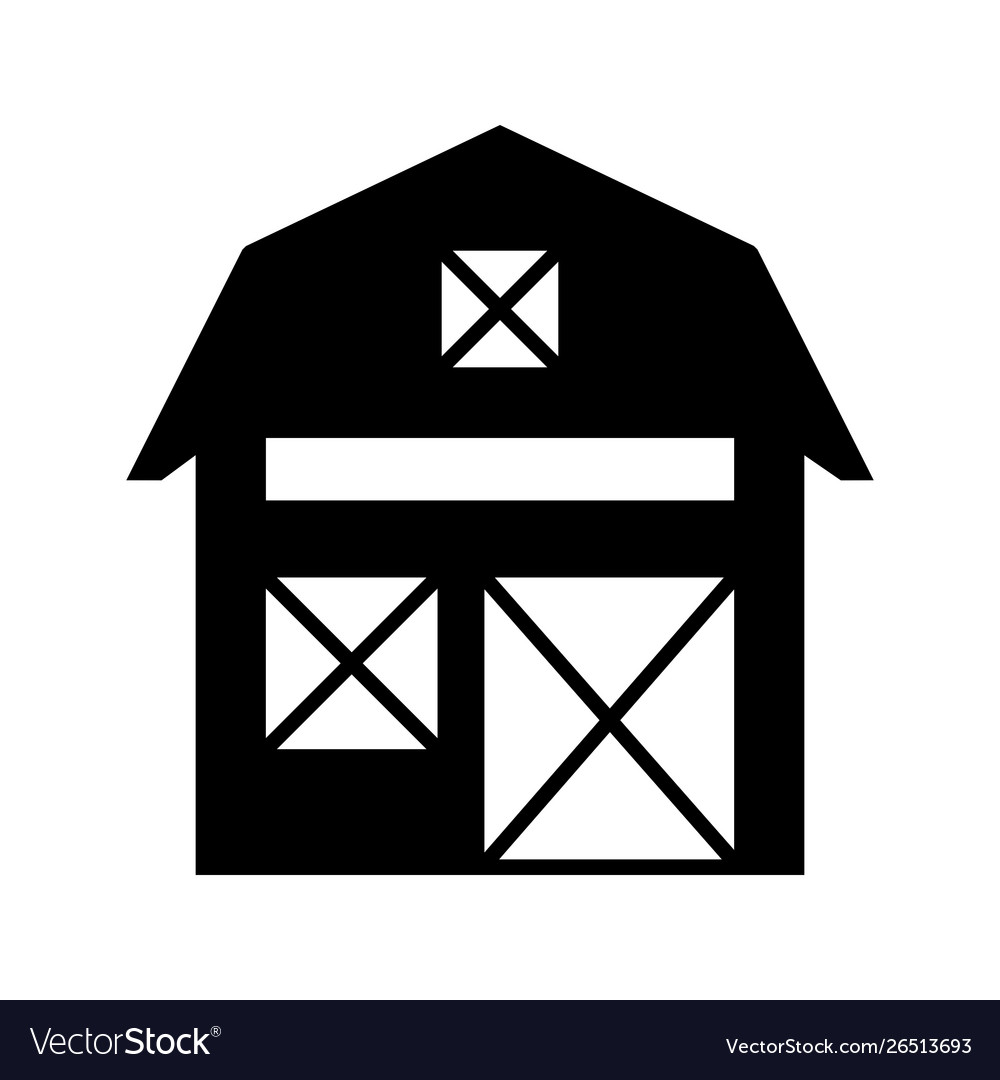 Barn glyph black icon Royalty Free Vector Image
