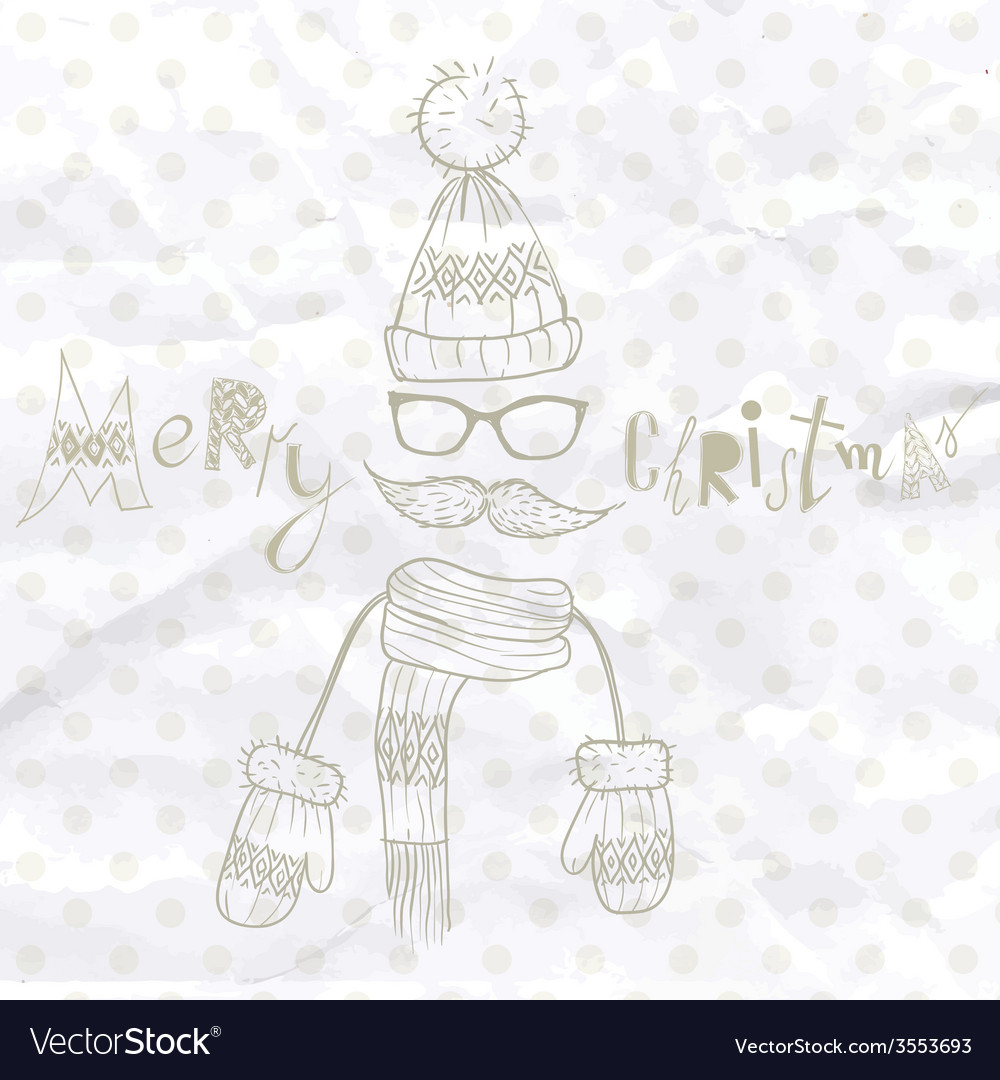 Christmas background on hipsters style Royalty Free Vector