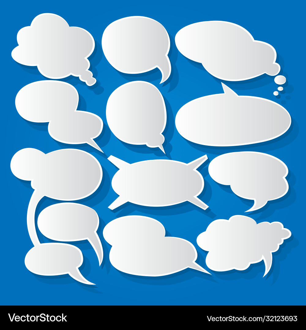 Comic bubble speech balloons speech cartoon 203 Vector Image