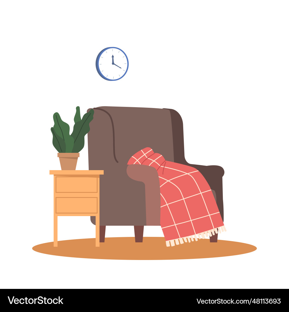 Cozy home interior featuring an armchair Vector Image