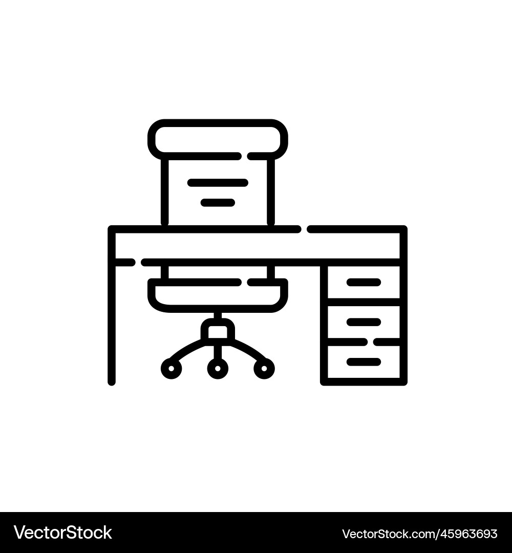 Executive office chair and desk with drawers Vector Image
