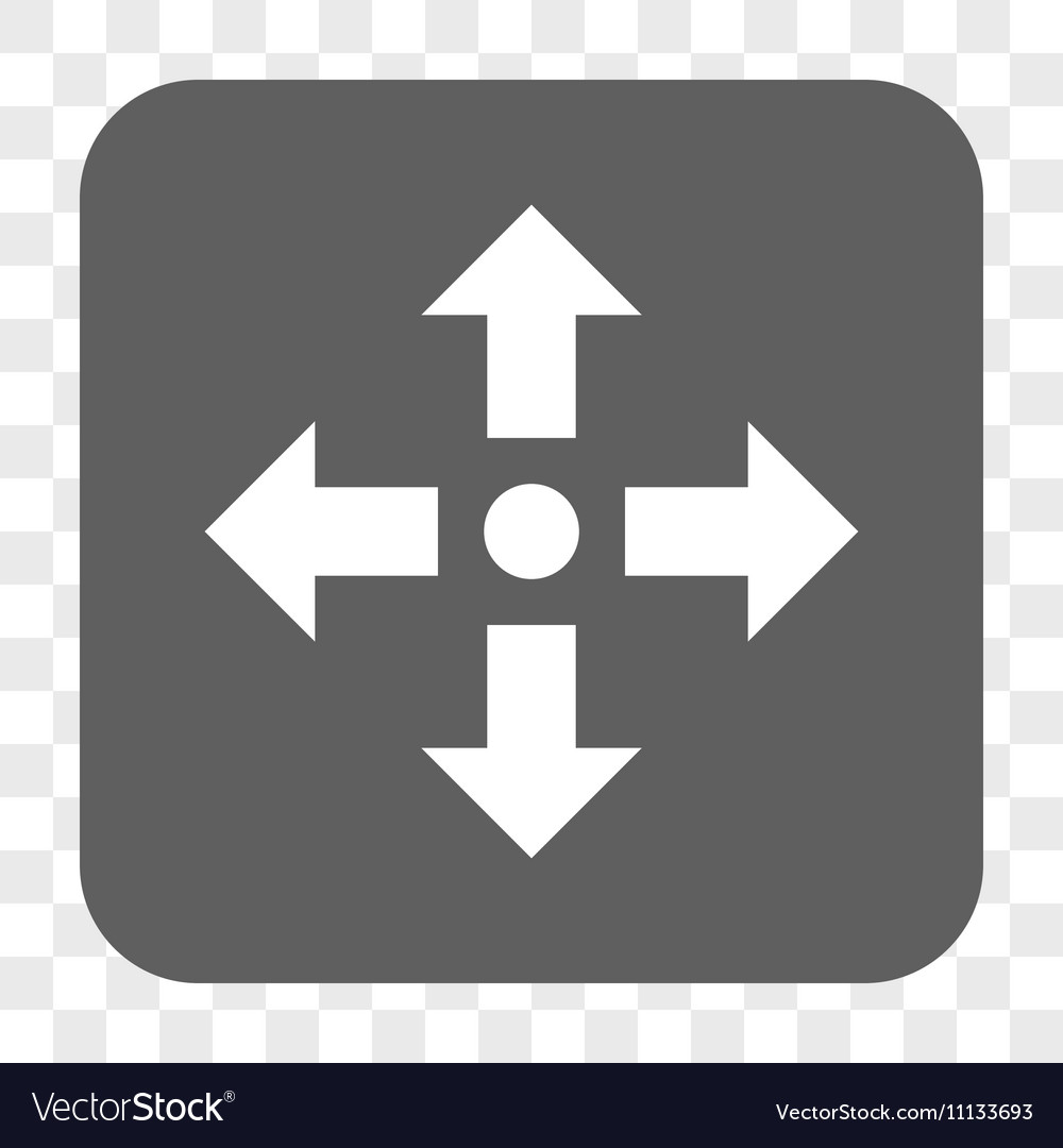 Expand arrows rounded square button Royalty Free Vector