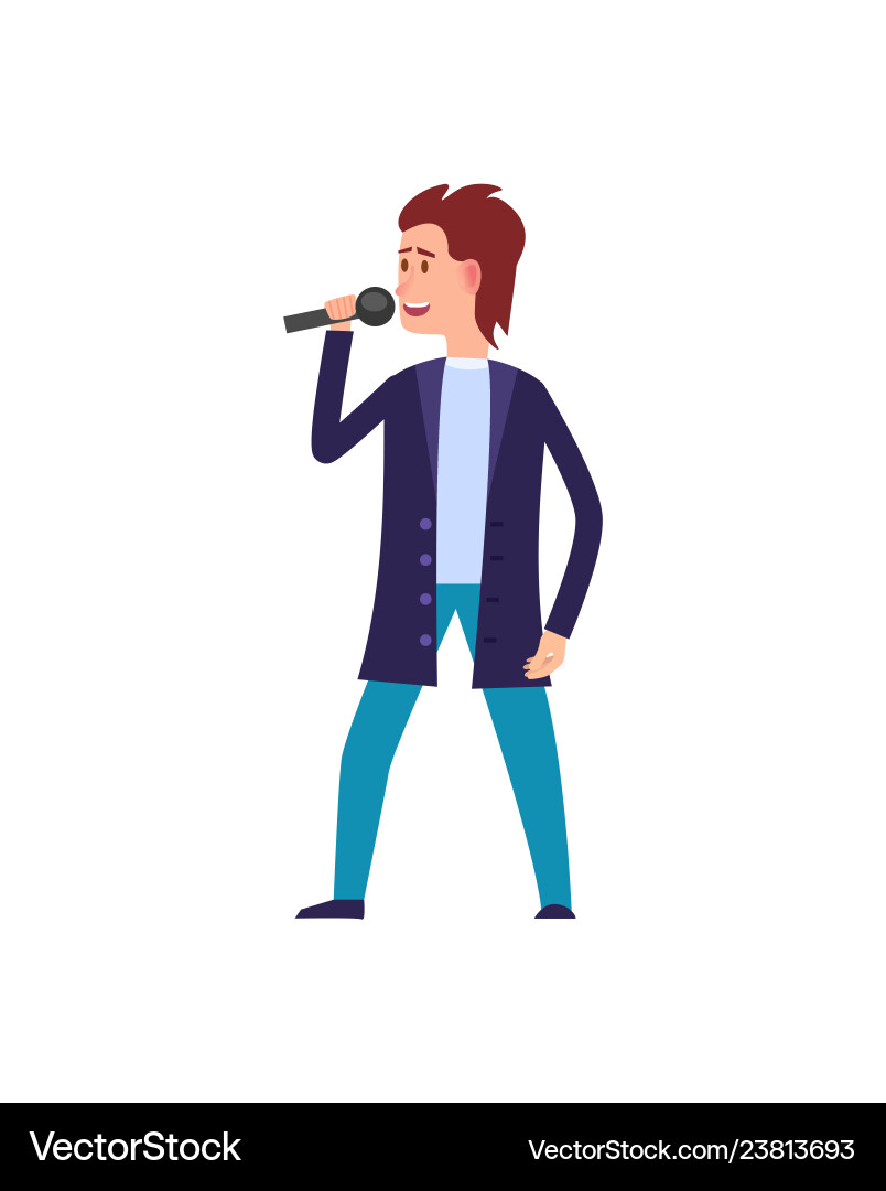 Music performance singer wearing suit isolated Vector Image