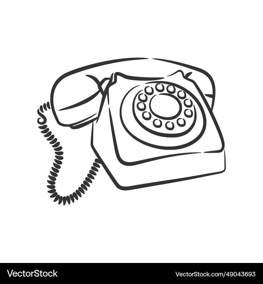 Old phone vintage retro style telephone object Vector Image