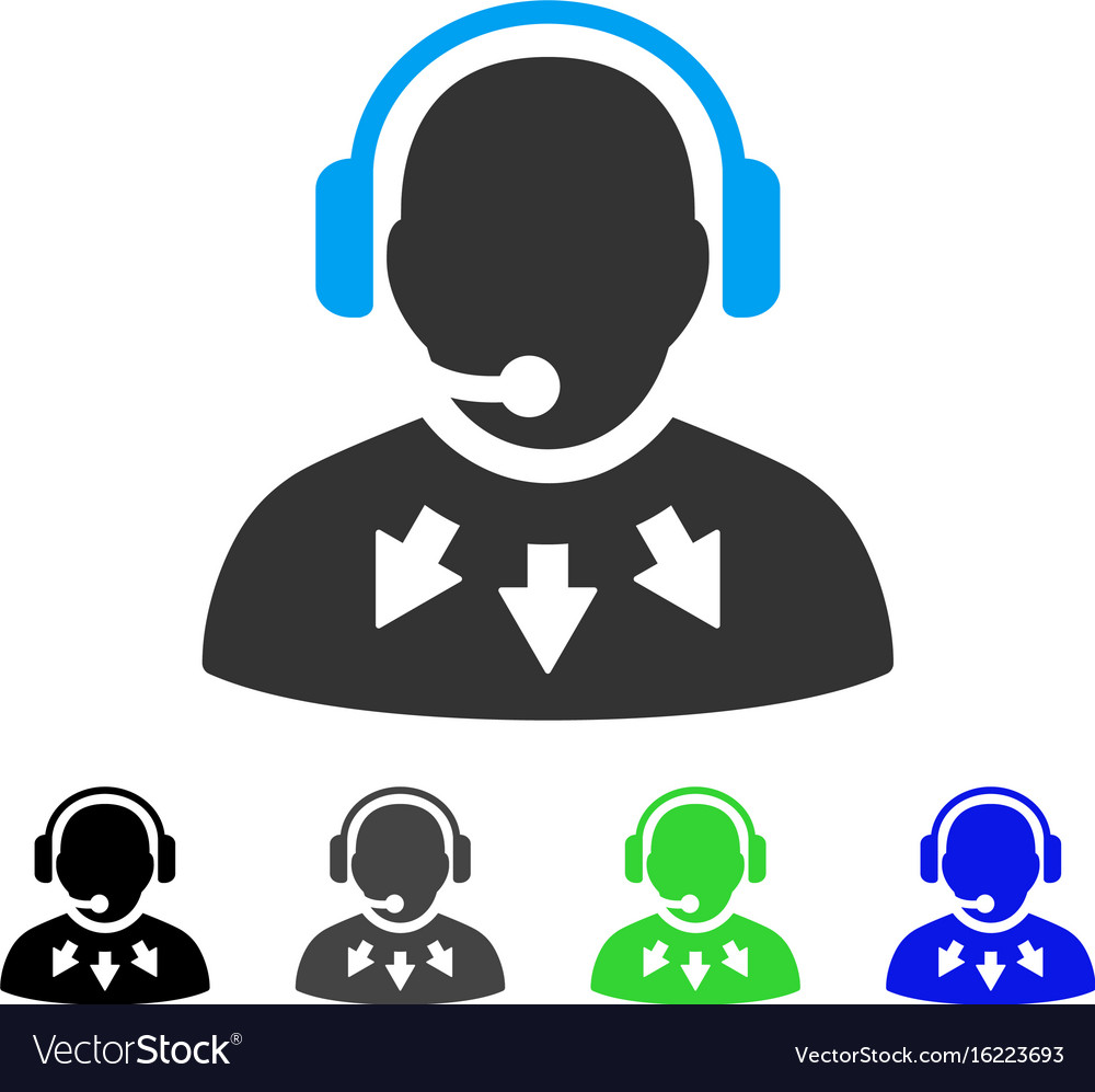 Operator message flat icon Royalty Free Vector Image
